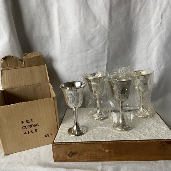 Dining | Vintage Silverplated Cordial Goblets Set4 Made In Italy Gifts ...
